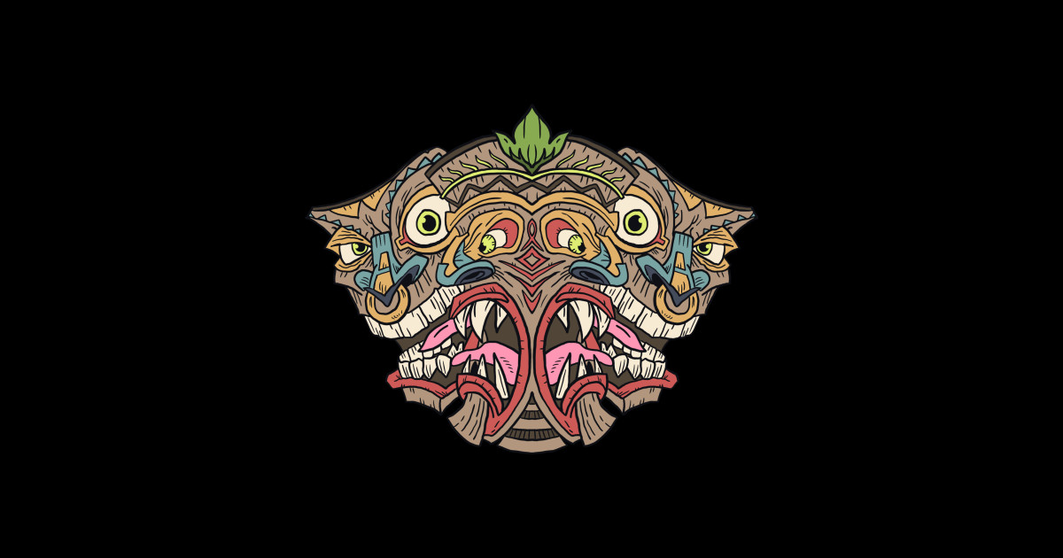 Tiki Terror - Tiki Mask - Sticker | TeePublic