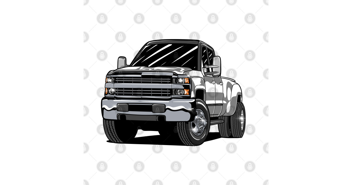 Cartoon Chevrolet Silverado Truck - Pickup Truck - T-Shirt | TeePublic
