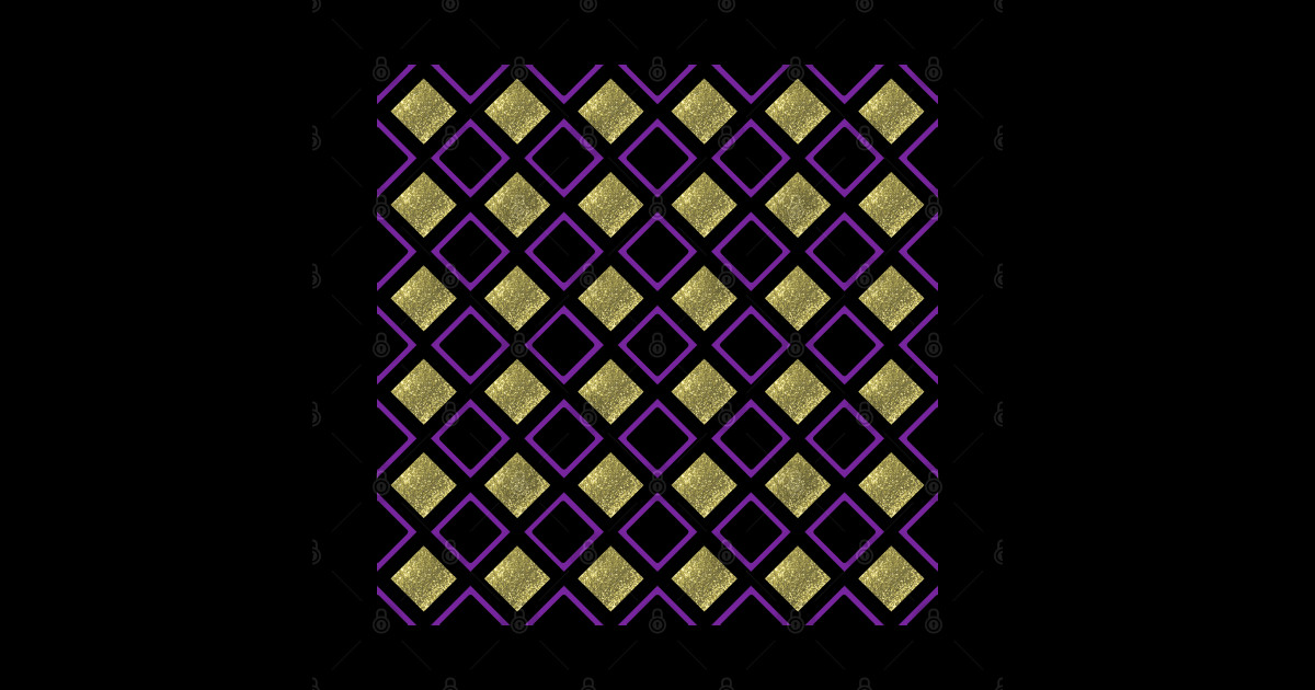Harlequin in black and gold with purple - Harlequin Pattern - Posters ...