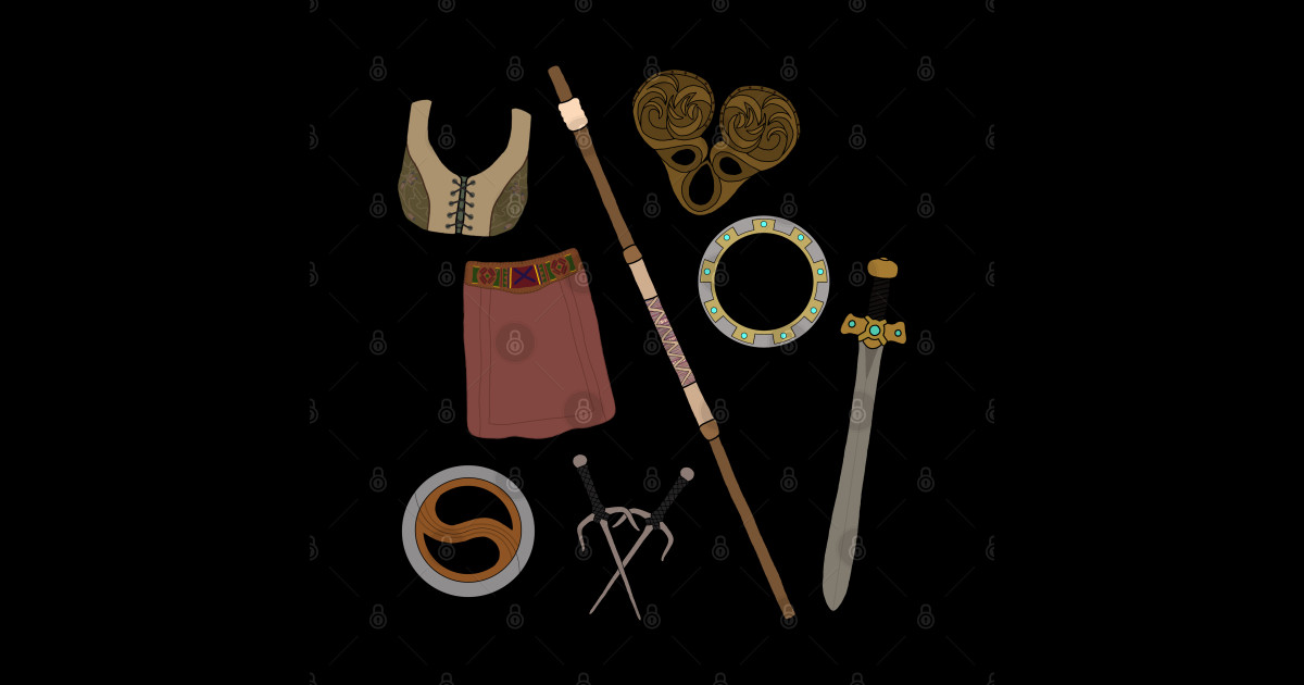 Xena & Gabrielle Weapons & Costumes - Xena - Sticker | TeePublic