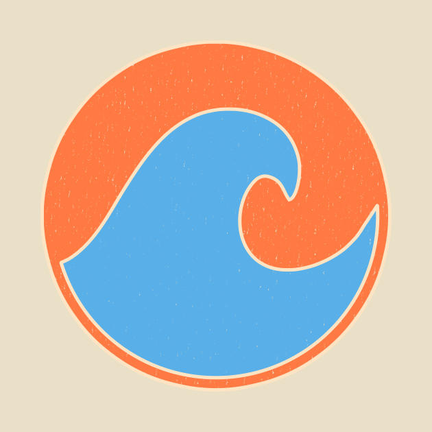 Simple Blue Distressed Wave - Wave - T-Shirt | TeePublic