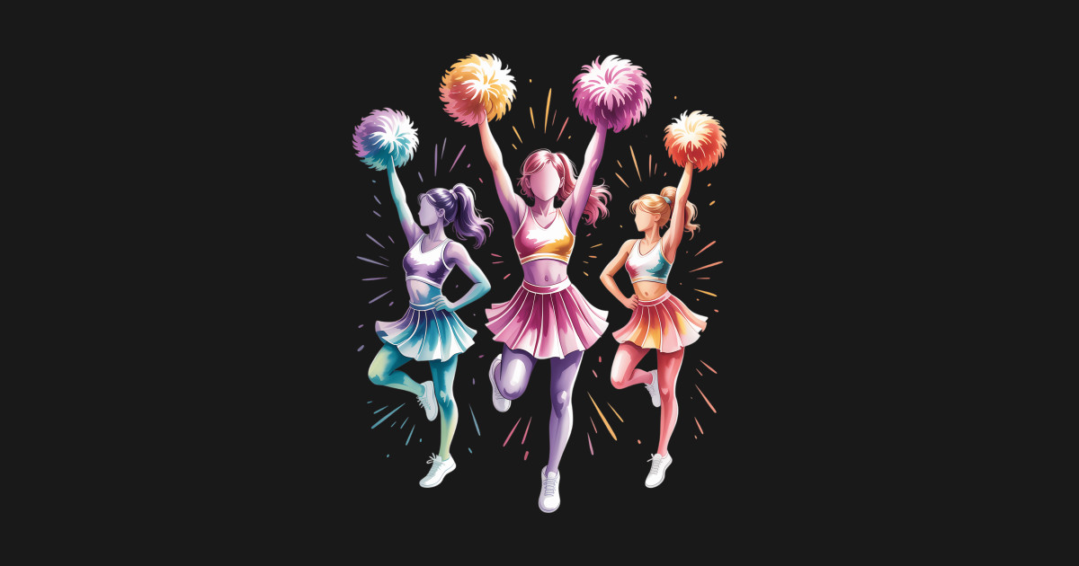 Colorful Cheerleading Cheer Support Cute - Colorful Cheerleading Cheer ...