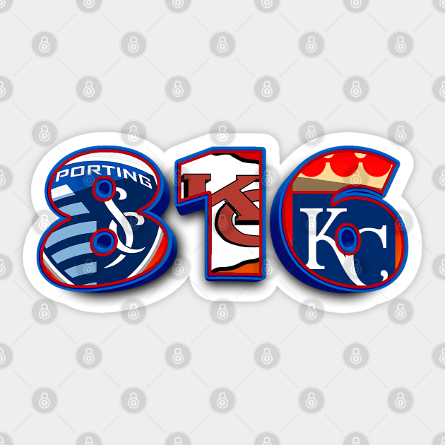 816 Area Code Kansas City MO KC sports teams - Kansas City - Sticker ...