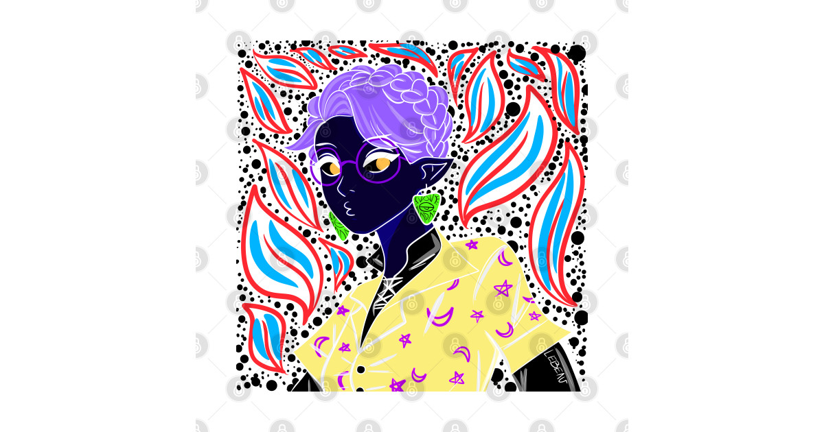 Maho shojo, dark elf waifu in kawaii pattern - Mahou Shoujo - T-Shirt ...