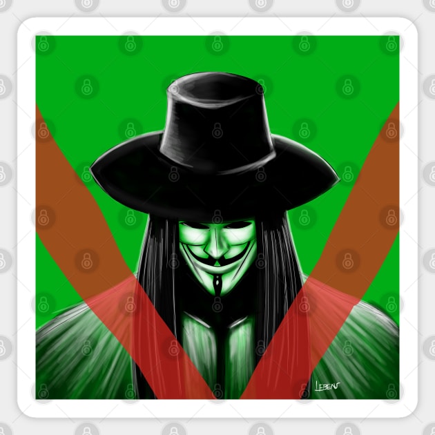 v for vendetta green to go - V For Vendetta - Sticker | TeePublic
