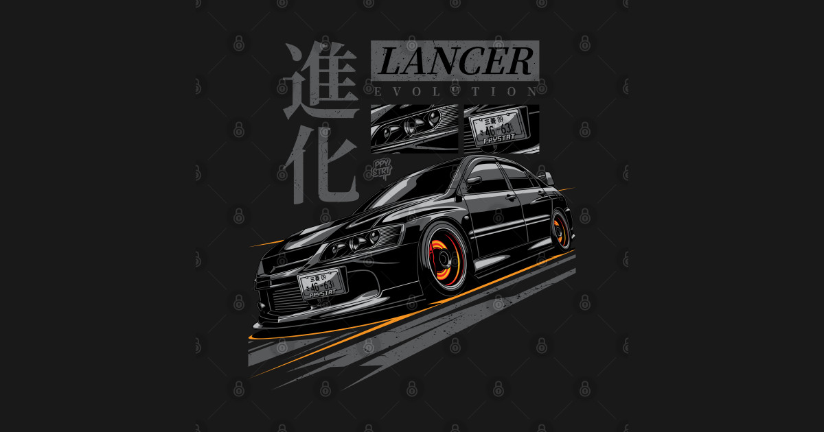 LANCER EVO 9 HOT BRAKE - PAPAYA STREETART - Lancer Evolution - T-Shirt ...