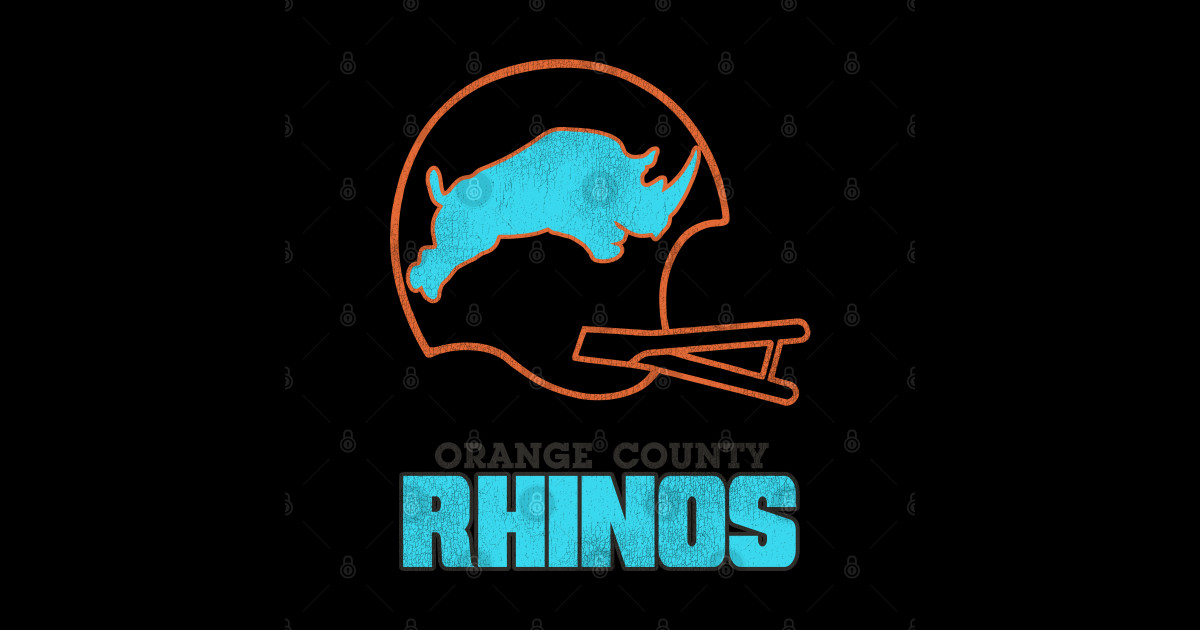 Defunct Orange County Rhinos Football Team - Football - Sticker | TeePublic