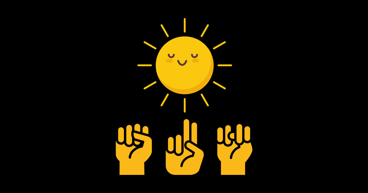 ASL Sun - Sign Language - Sticker | TeePublic