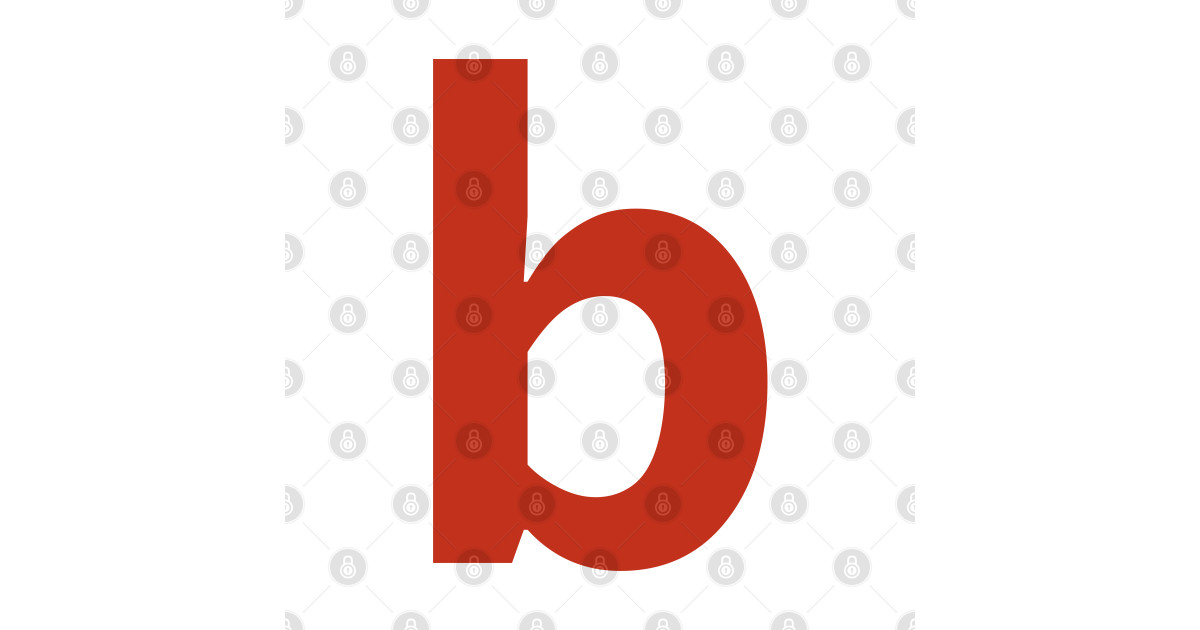 Letter b in Red Text Minimal Typography - Red - T-Shirt | TeePublic