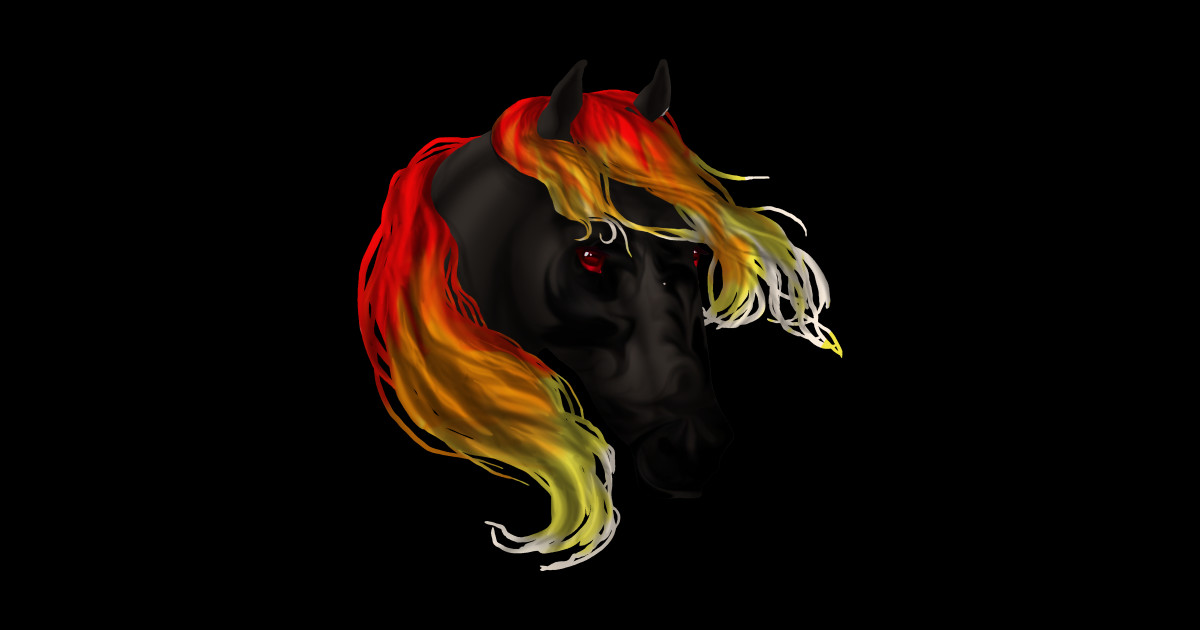 Horse Head - Hell Fire Steed - Fire Horse - Posters and Art Prints ...