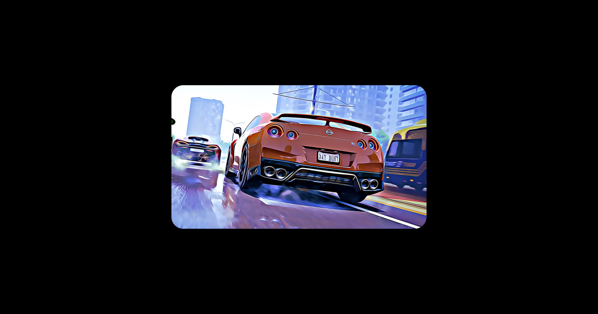 GTR 560S Race Cartoon Drawing Action Print - Classic - Sticker | TeePublic