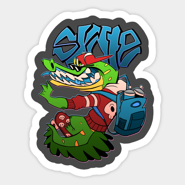 Skater Gator - Skate - Sticker | TeePublic