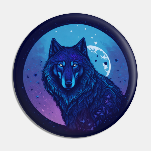 We Are All Made of Stardust - Dark Blue Wolf Design - Wolf - Pin ...