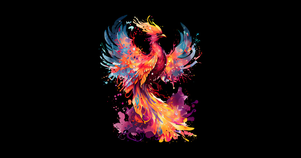 Watercolor phoenix rising from the ashes - Watercolor Phoenix Rising ...