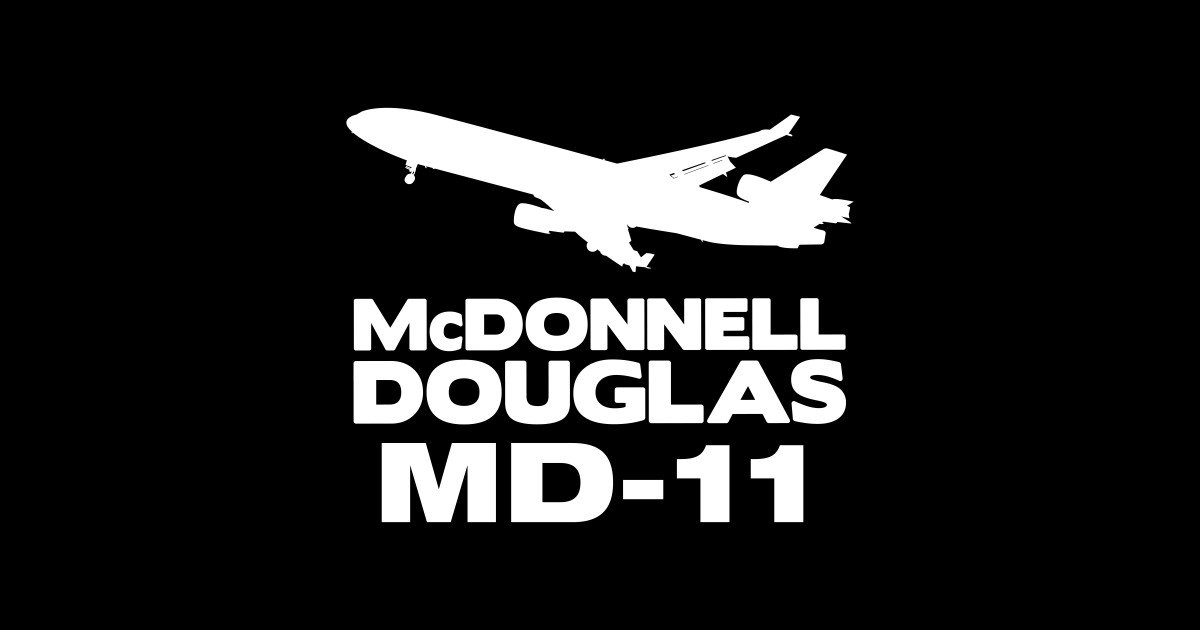 McDonnell Douglas MD-11 Silhouette Print (White) - Md11 - Sticker ...