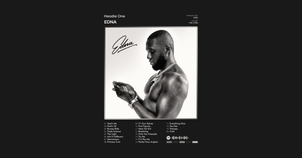 Headie One - EDNA Tracklist Album - Headie One - T-Shirt | TeePublic