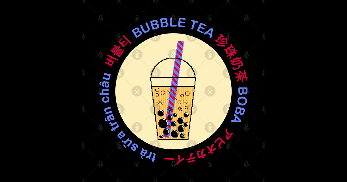 Pixel Bubble Tea - Pixelated Boba Tea - Sticker | TeePublic