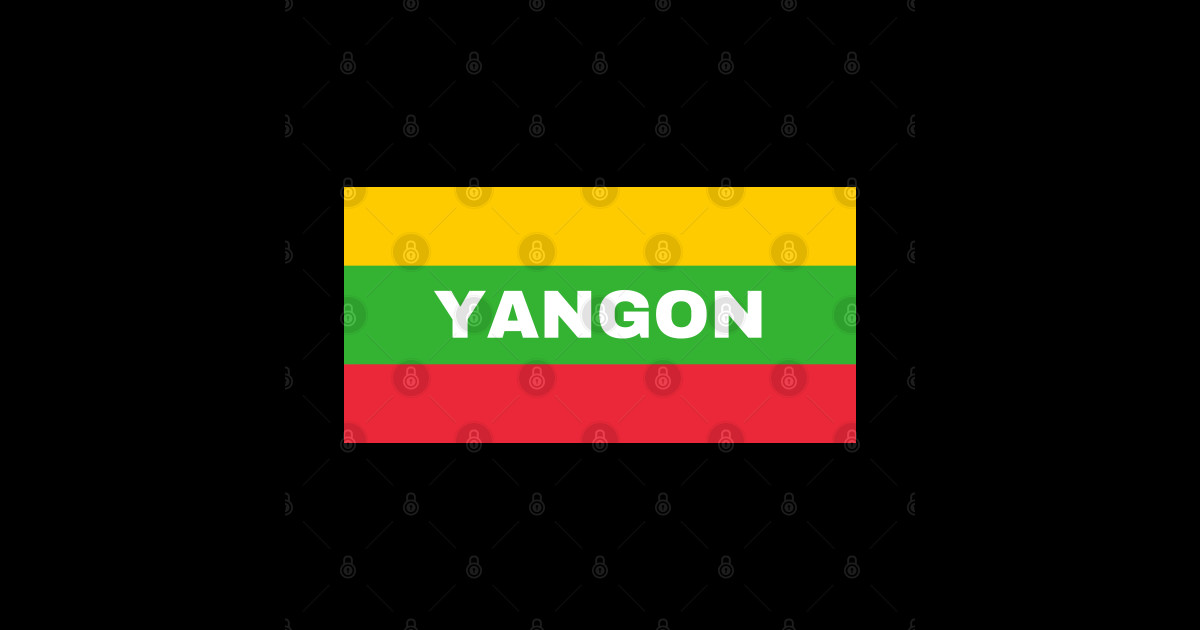Yangon City in Myanmar Flag Colors - Flag Of Myanmar - Sticker | TeePublic