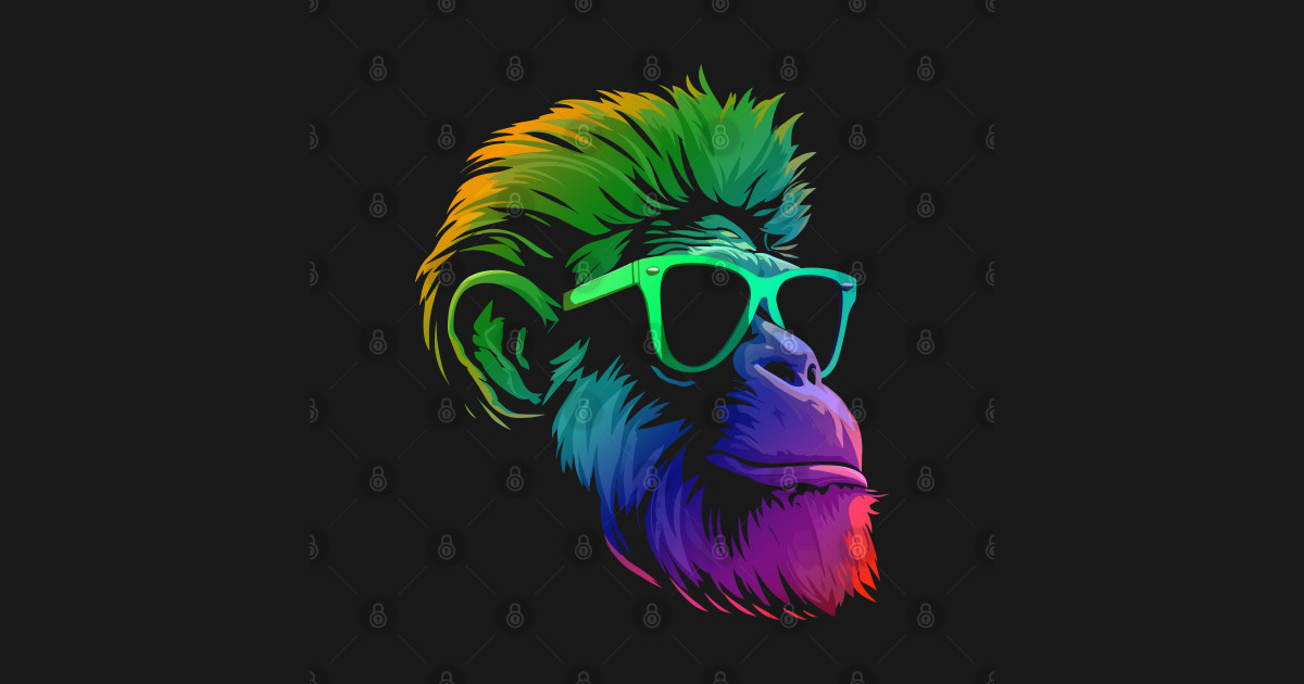 Baboon Sunglasses Colors - Baboon - T-Shirt | TeePublic