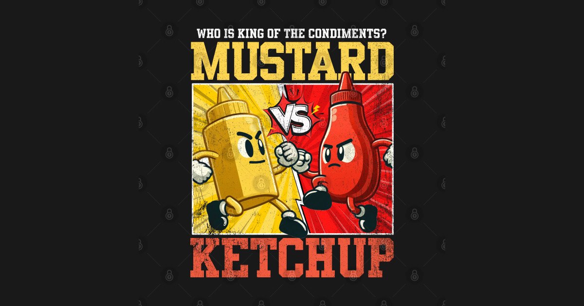 Mustard vs Ketchup Anime Fight - Ketchup And Mustard - T-Shirt | TeePublic