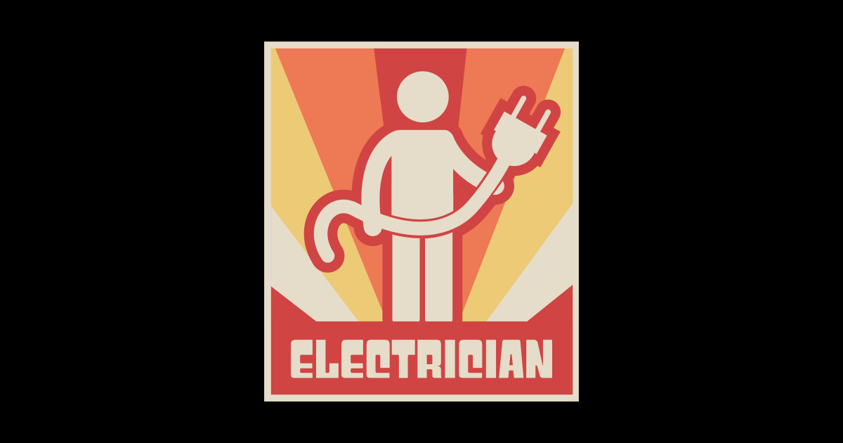 Vintage Style Electrician Poster - Electrician - Sticker | TeePublic