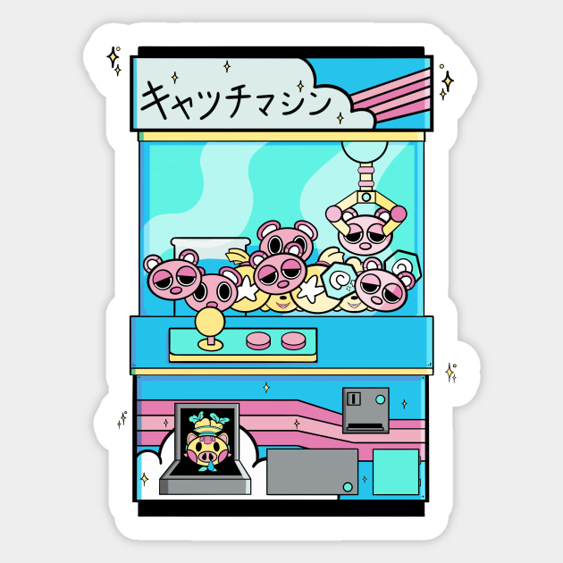 kawaii claw machine - Claw Machine - Sticker | TeePublic