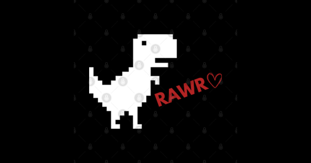 Rawr Dinosaur Happy Valentines Day - Game Pixel Dinosaur - Valentines ...