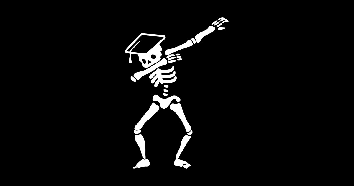 Skeleton Graduate Dab - Skeleton Graduate Dab - Sticker | TeePublic