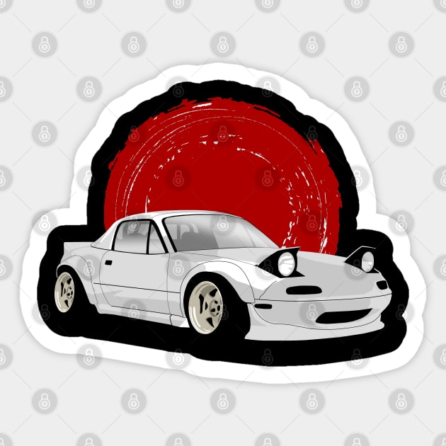 White Mazda Miata NA - Mazda - Sticker | TeePublic