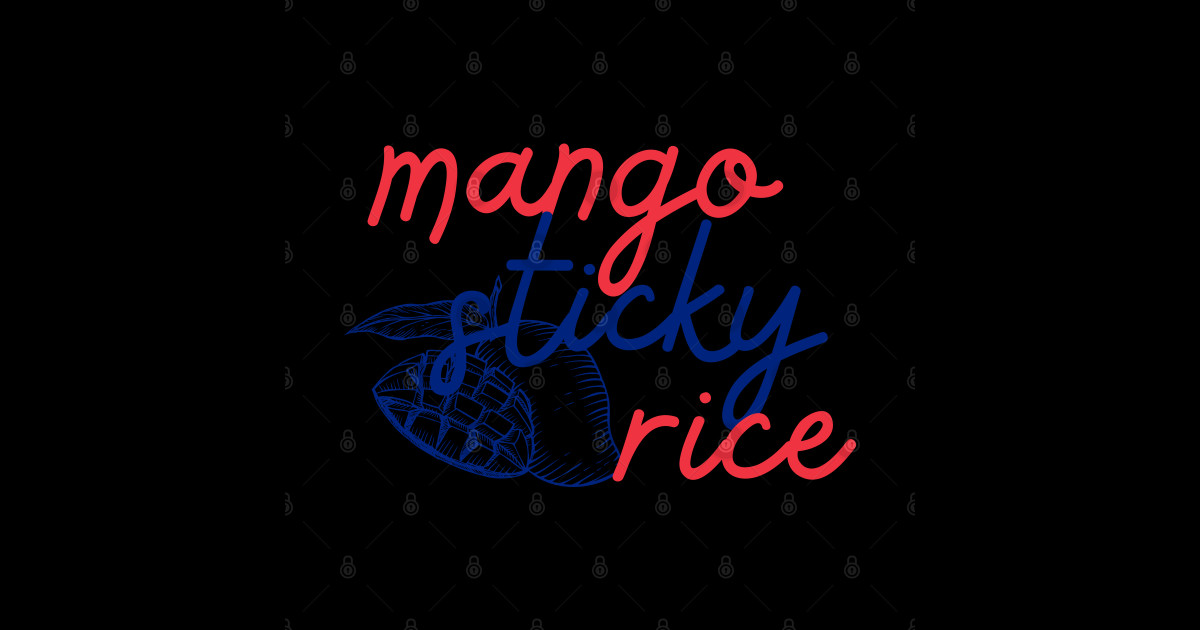 mango sticky rice - Thai red and blue - Flag color - with sketch ...