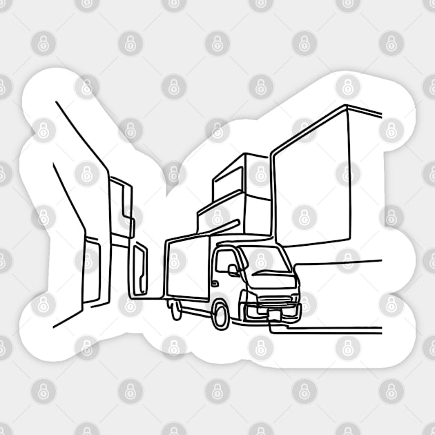 Kei Truck Line Art - Kei Truck - Sticker | TeePublic