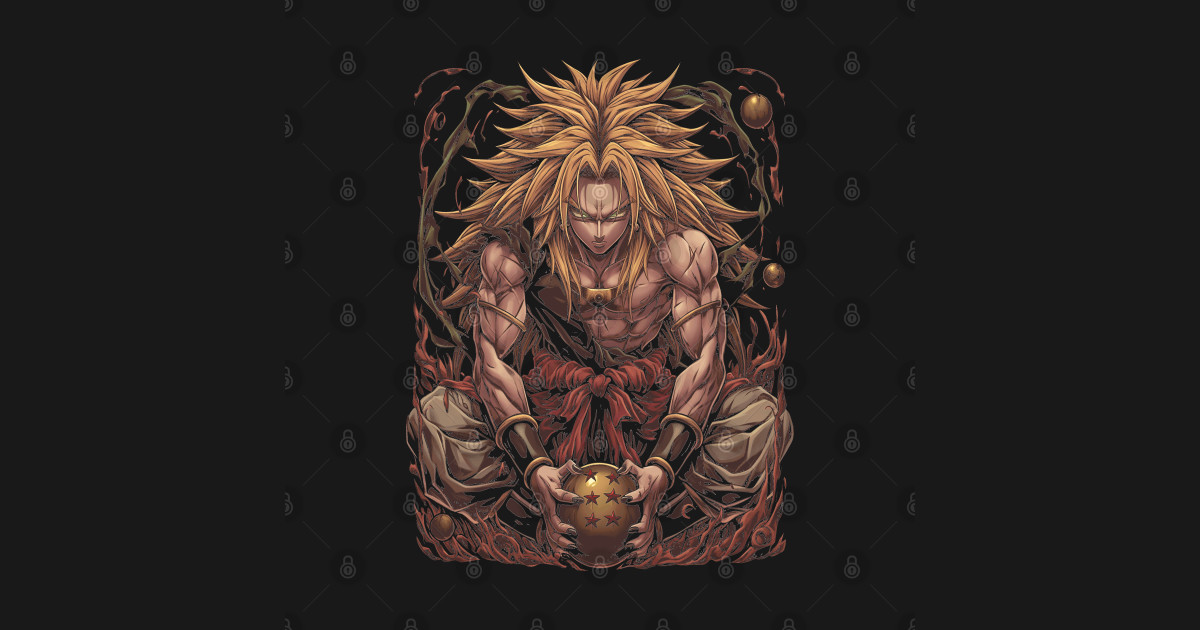 Broly Holding Dragon Ball Fan Art - Broly - T-Shirt | TeePublic