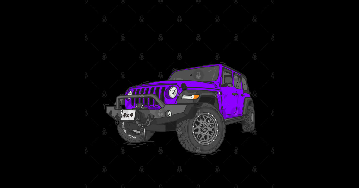 Purple Jeep Wrangler Rubicon - 4x4 Offroad - Sticker | TeePublic
