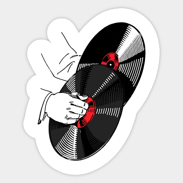 Vinyl Record Cymbal Print - Music Lover - Sticker | TeePublic