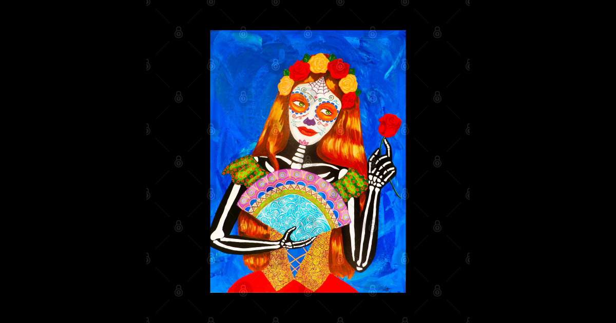 Catrina and her Rosa - Catrina - Sticker | TeePublic