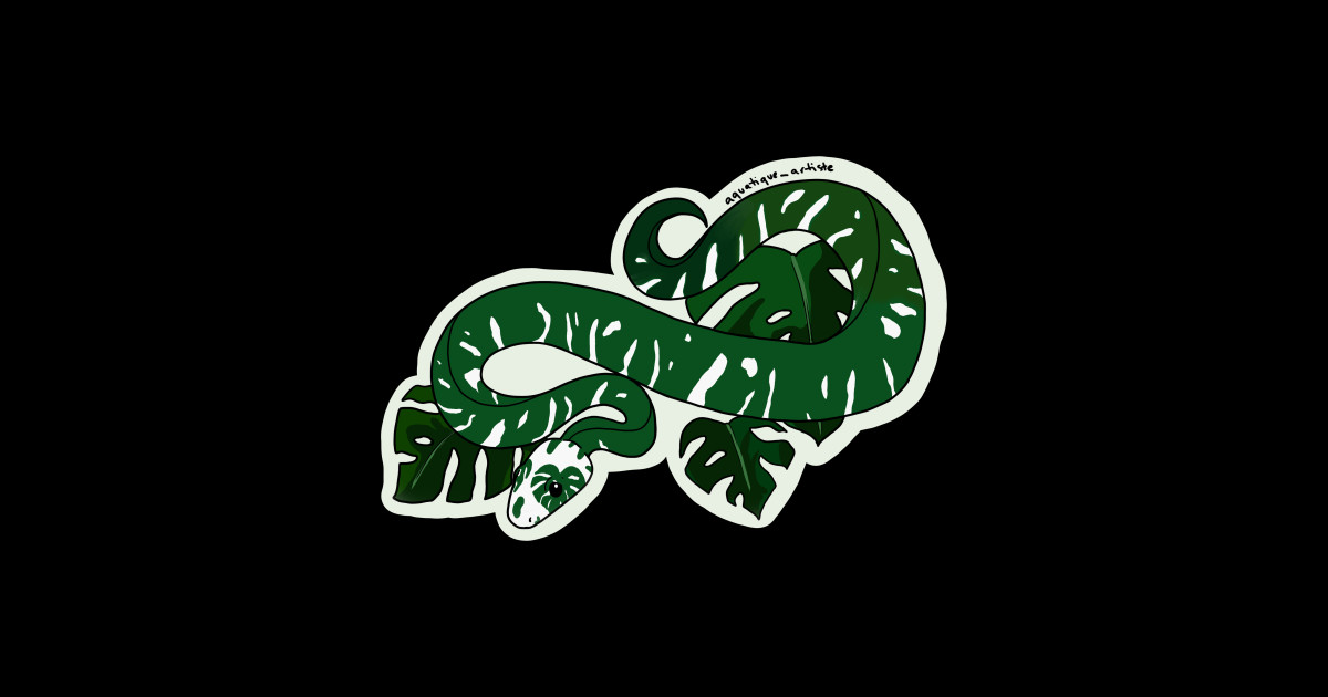 monstera ball python - Houseplants - Sticker | TeePublic