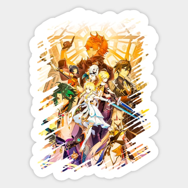 Aether and Lumine - Genshin Impact - Sticker | TeePublic