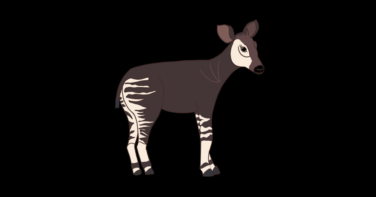 Okapi Side View - Cartoon - Female Okapi - Sticker | TeePublic