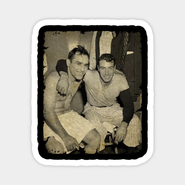 Yogii Berra and Joe DiMaggio - In the Changing Room - Baseball Photo ...