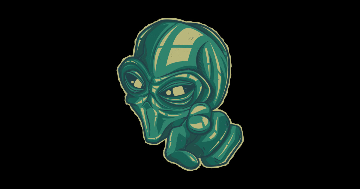 Alien- Green man - Alien - Sticker | TeePublic