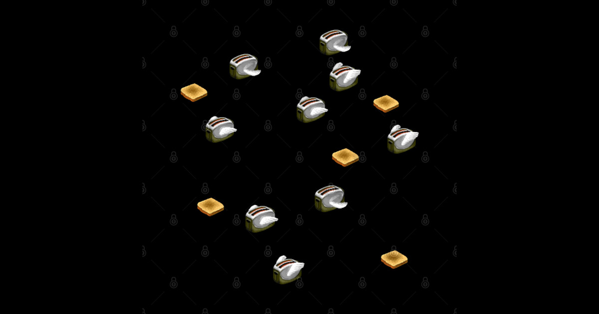 Flying Toasters - Flying Toasters - Sticker | TeePublic