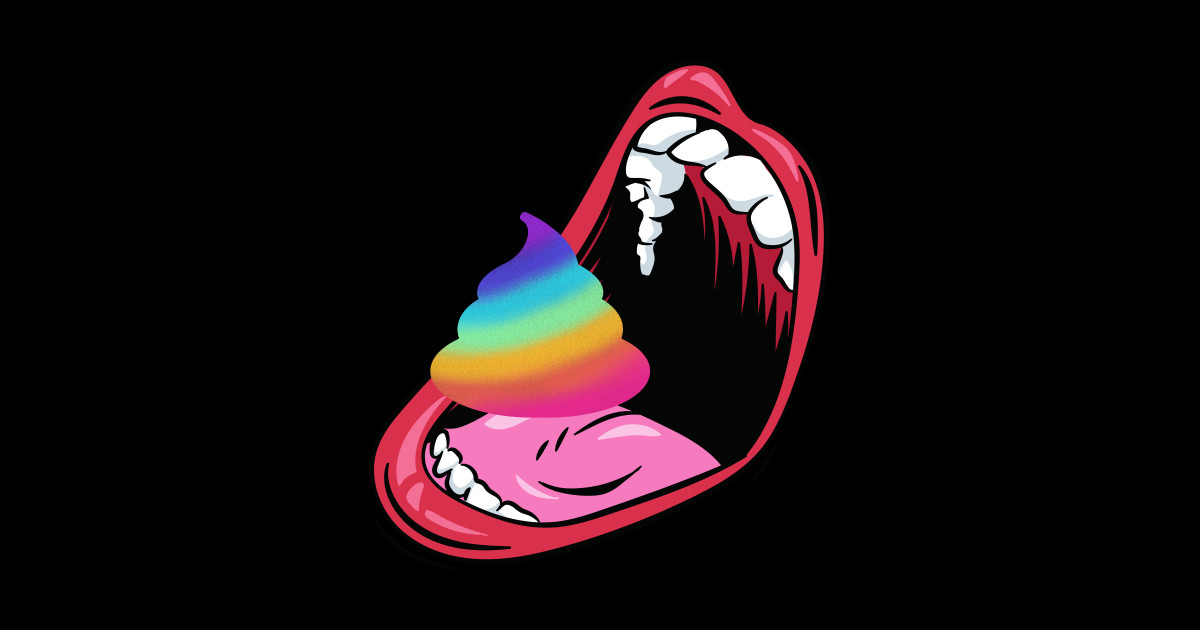 Rainbow Poop and Mouth - Rainbow - Sticker | TeePublic