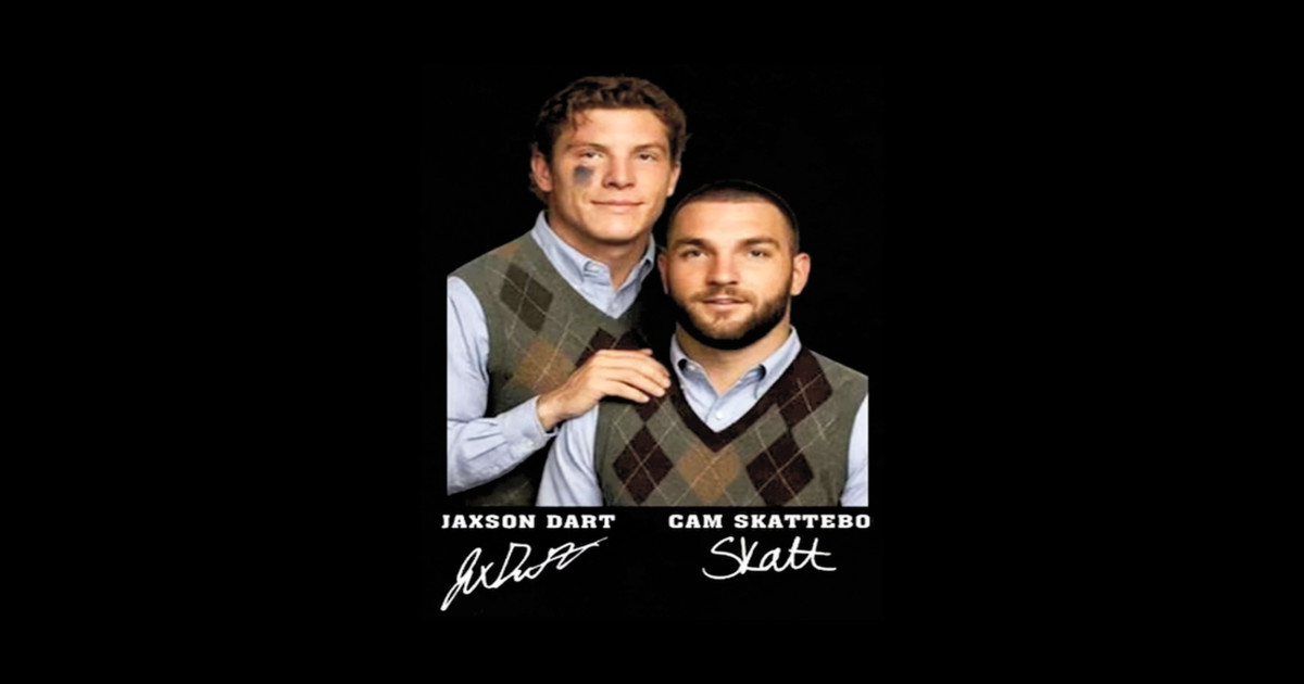Jaxson Dart & Cam Skattebo Step Brothers Signed - Jaxson Dart - Posters ...