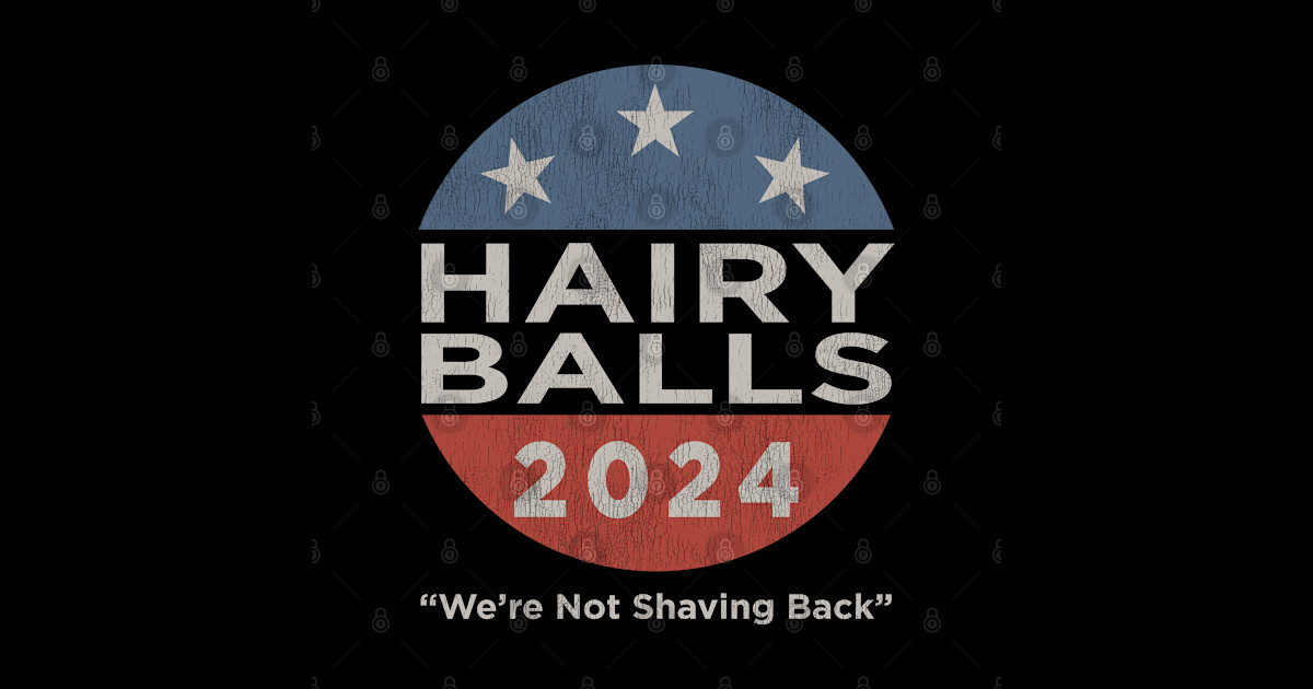 Hairy Balls Campaign Button Retro Worn - Political Satire - Sticker ...