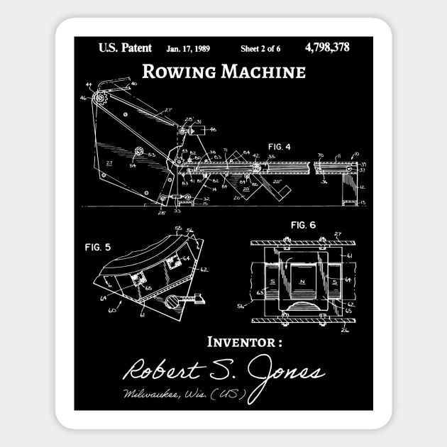 Erg rowing machine patent - Rowing Gift - Sticker | TeePublic