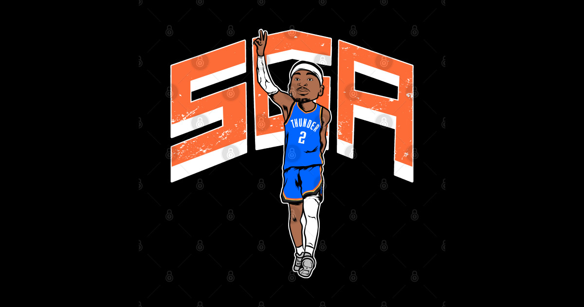 SGA time !! Caricature Cartoon - Basketball - Sticker | TeePublic