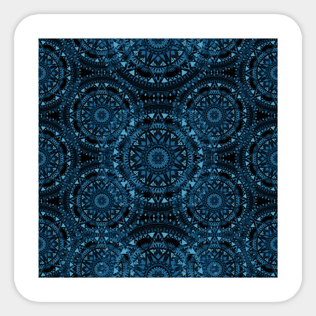 Navy Blue Boho Pattern - Boho Pattern - Sticker | TeePublic