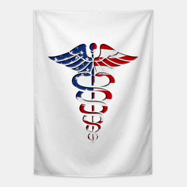American Caduceus - Caduceus - Tapestry | TeePublic