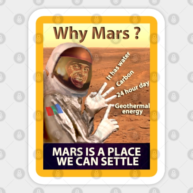 Mars Colonization Propaganda Poster - Mars Colonization - Sticker ...