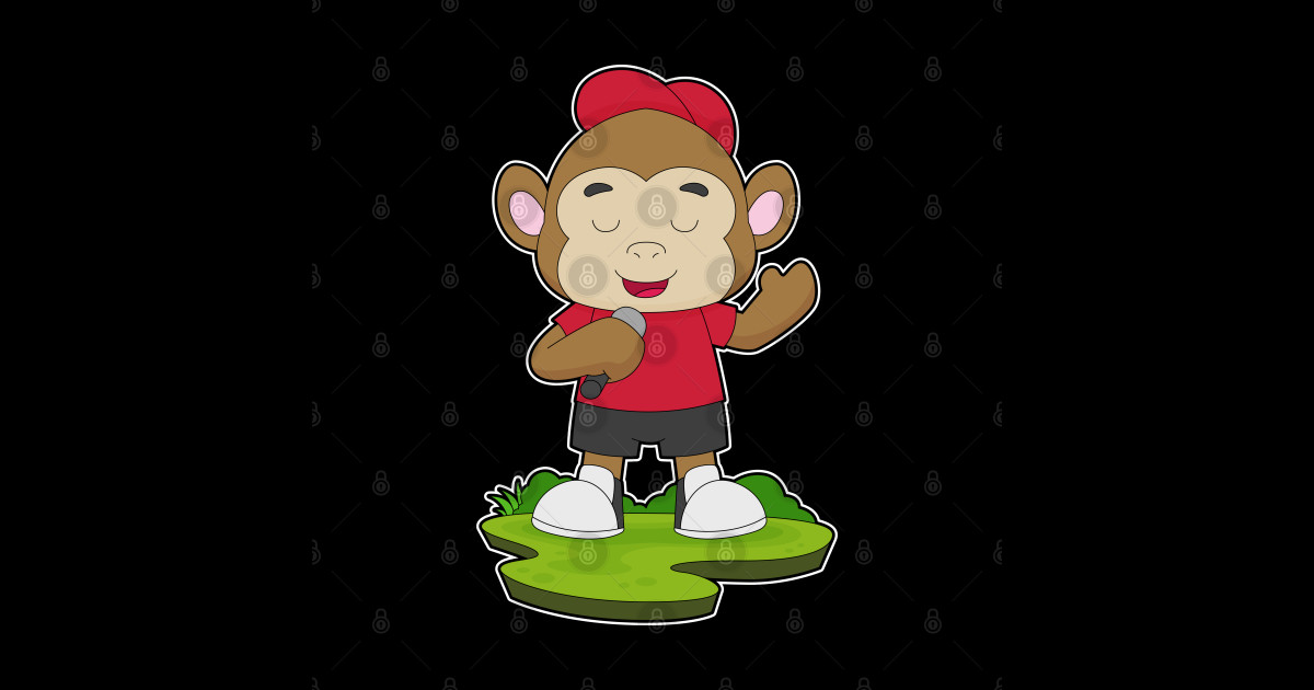 Monkey Singer Microphone - Monkeys - Sticker | TeePublic